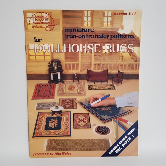 American School of Needlework | Toys | Dollhouse Rugs Miniature Iron On ...